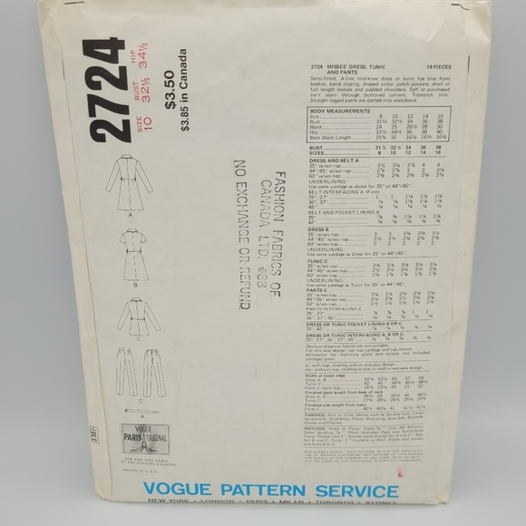 Vogue | Other | Vintage Vogue Paris Original Christian Dior Sewing ...